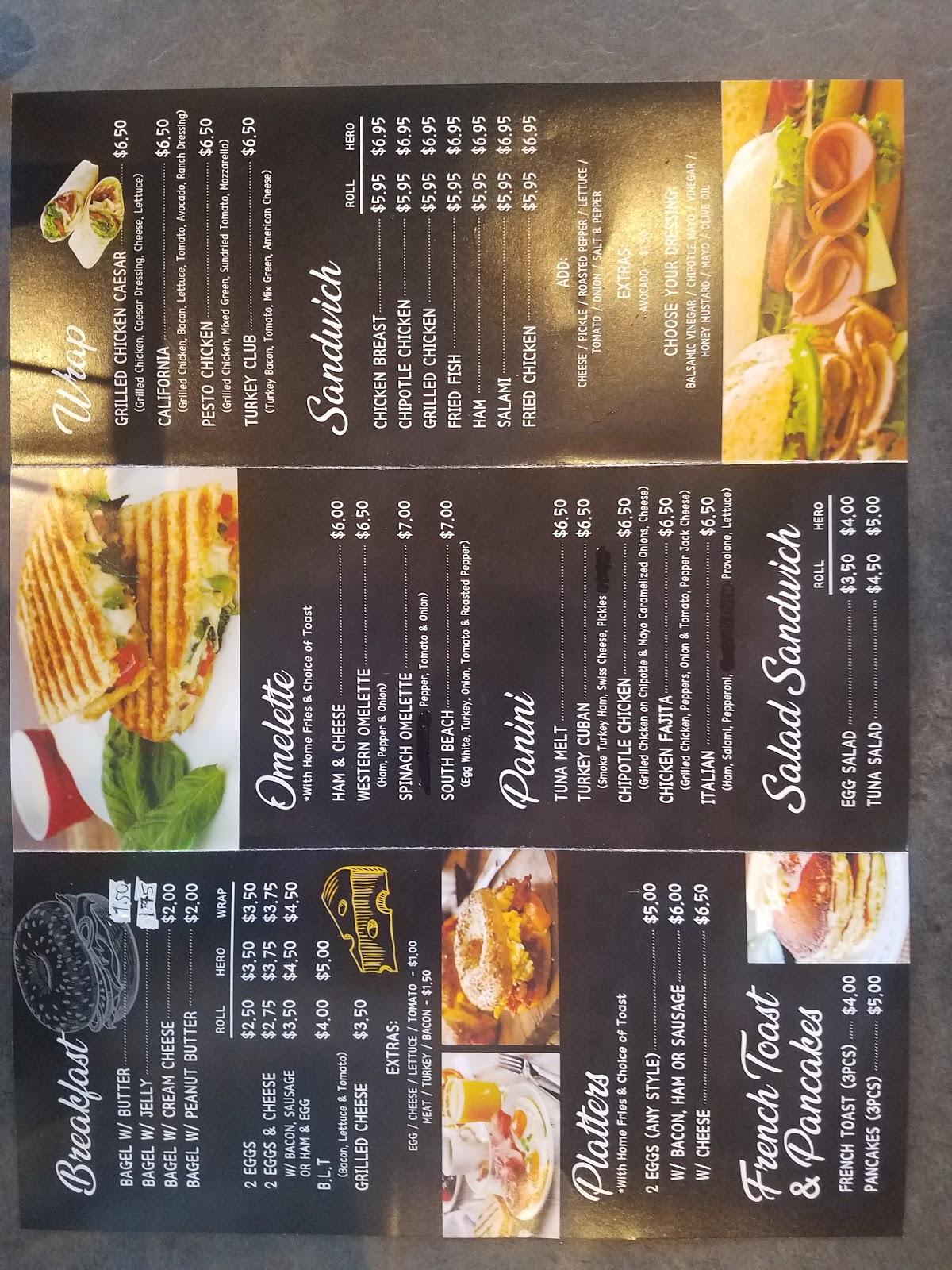 Меню кафе JD Breakfast & Coffee, Нью-Йорк