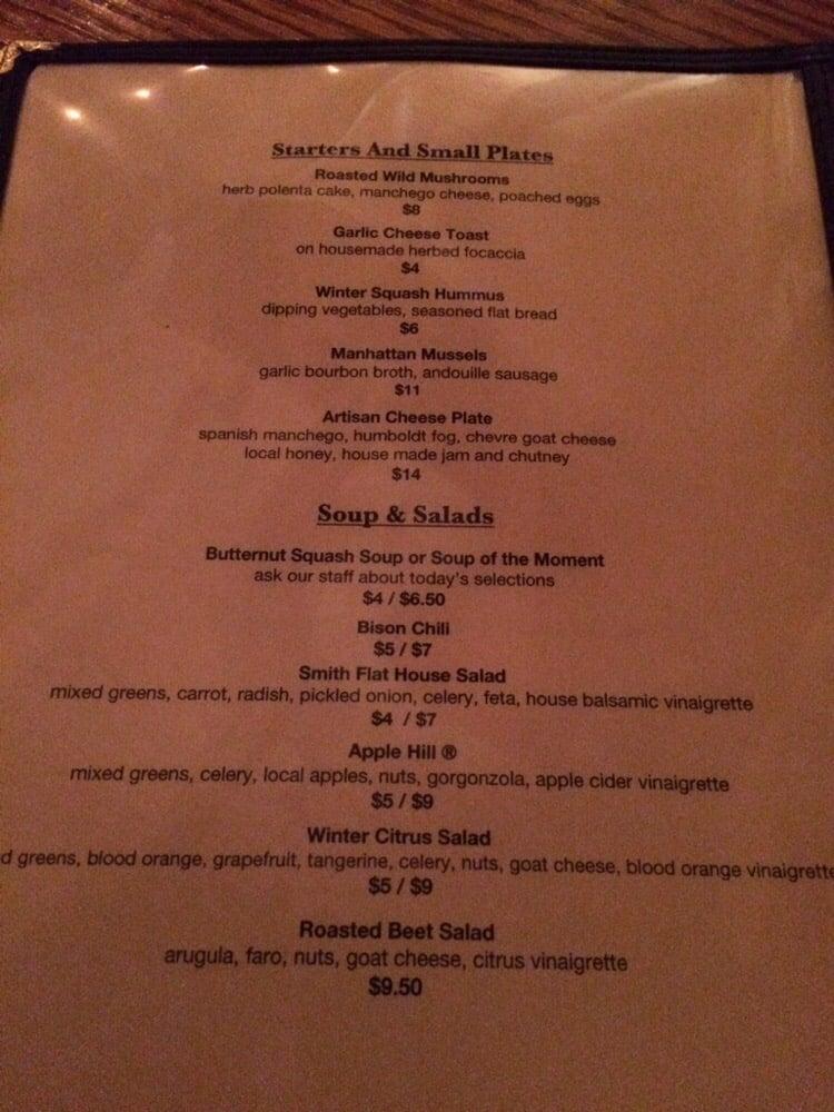 Menu at Smith Flat House restaurant, Placerville