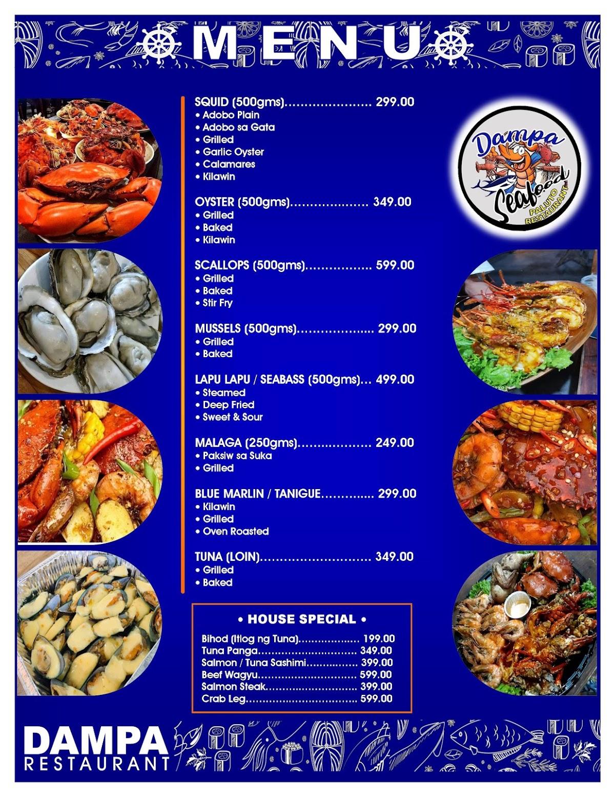 Menu at Dampa Sa Cauayan restaurant, Cauayan City