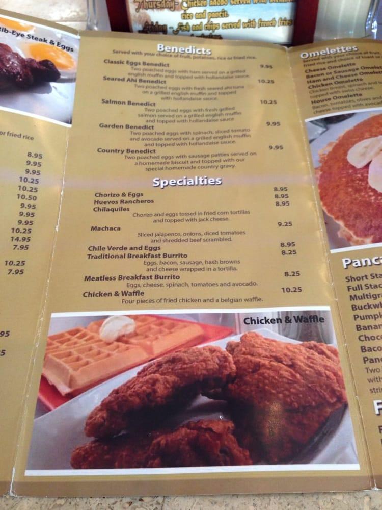 Menu at Hidden Cafe, Camarillo
