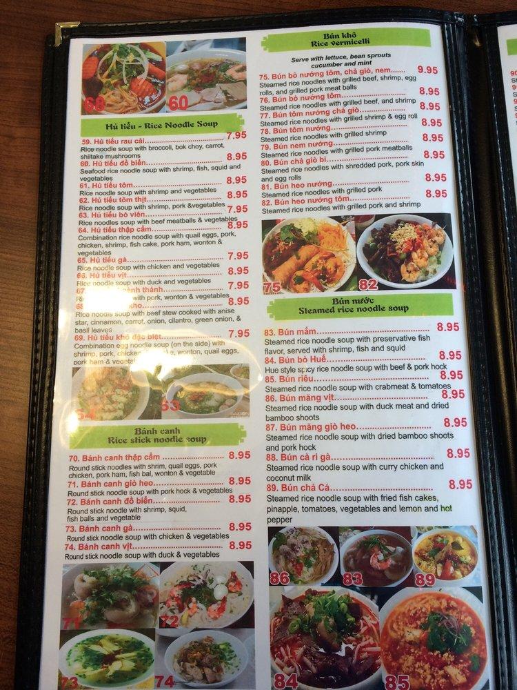 Menu at Nha Hang Viet Nam restaurant, Chicago