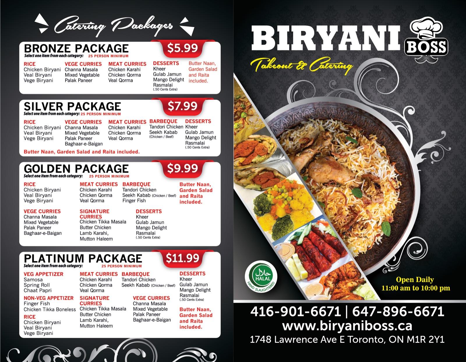 Biryani Boss, 55 Lebovic Ave, C106-C107 in Toronto - Restaurant menu ...