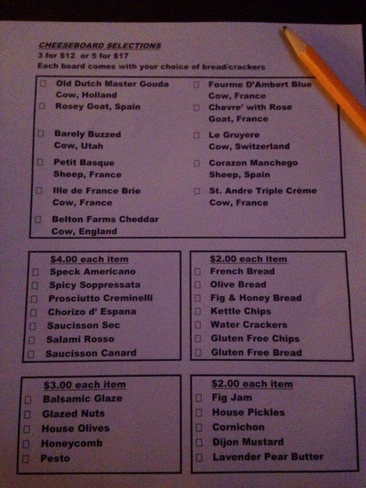 Menu at Bacchus Bar and Bistro, Irvine