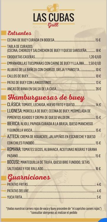 Menu at Bodega El Capricho restaurant, Jiménez de Jamuz, c/ Carrobierzo