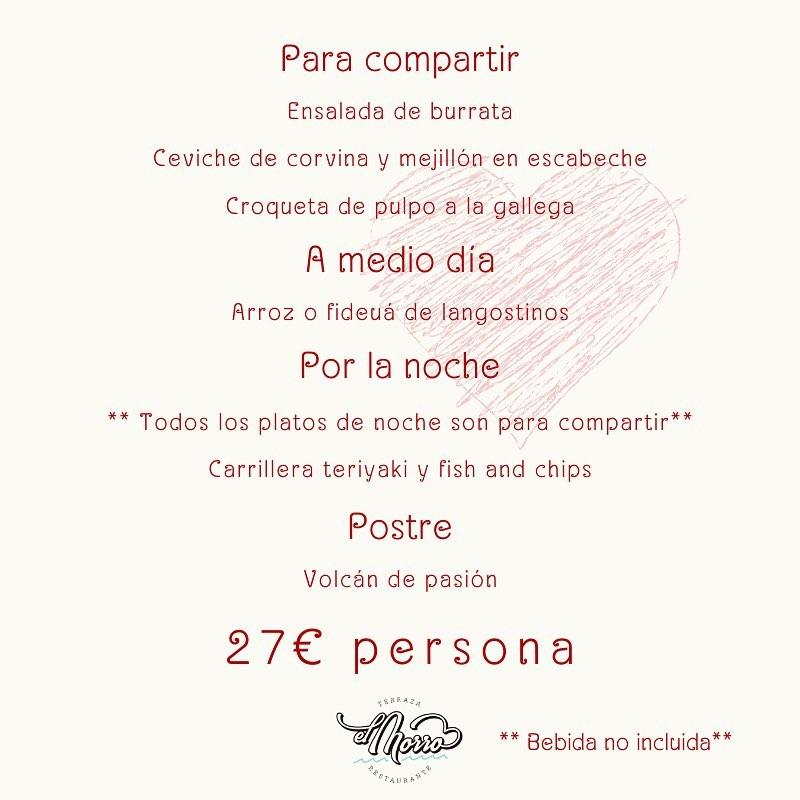 Menu at El Morro restaurant, Borriana