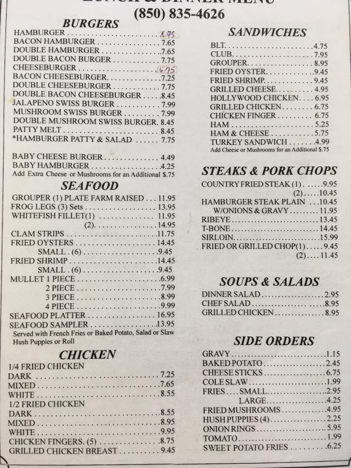 Menu at Freeport Cafe, Freeport, 39 FL-20