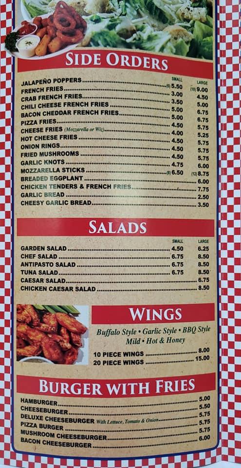 Menu at Milanese Pizza pizzeria, Riverside, 647 St Mihiel Dr