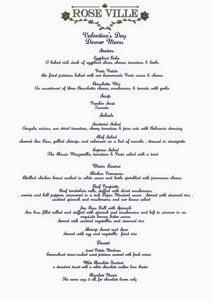 Menu at Rose Ville restaurant, Sheikh Zayed City