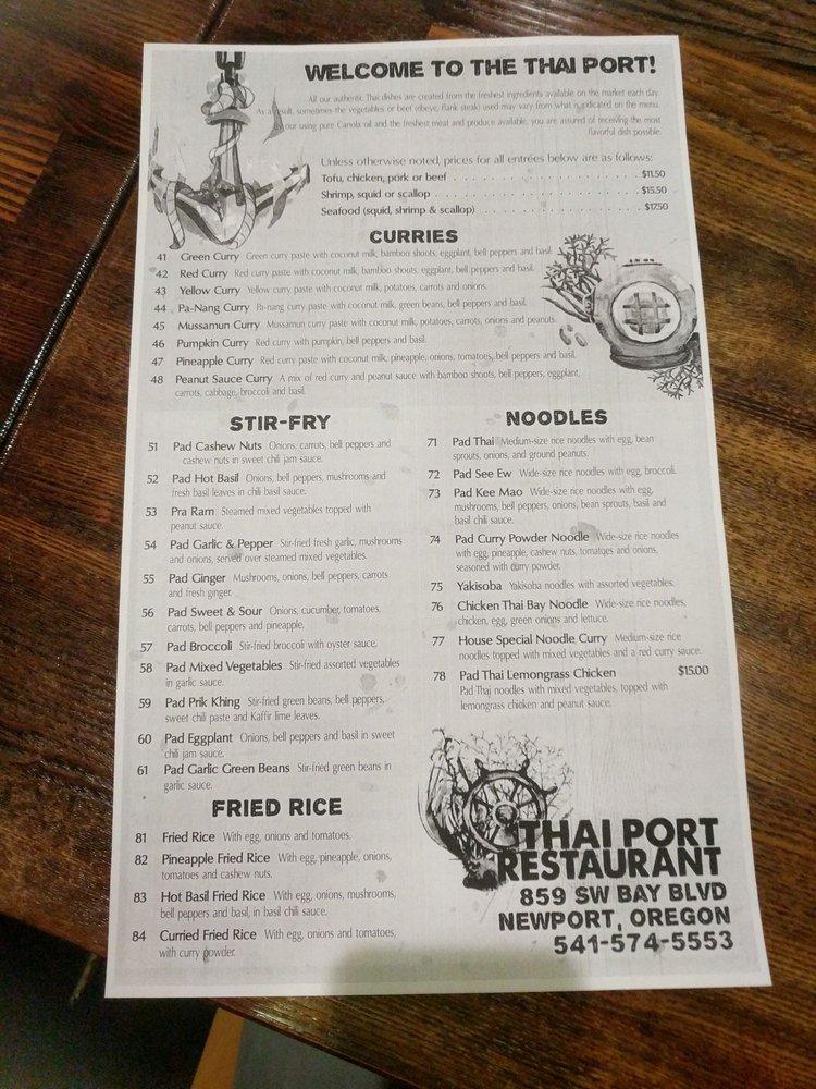 Menu at Thai Port Restaurant Newport, Newport