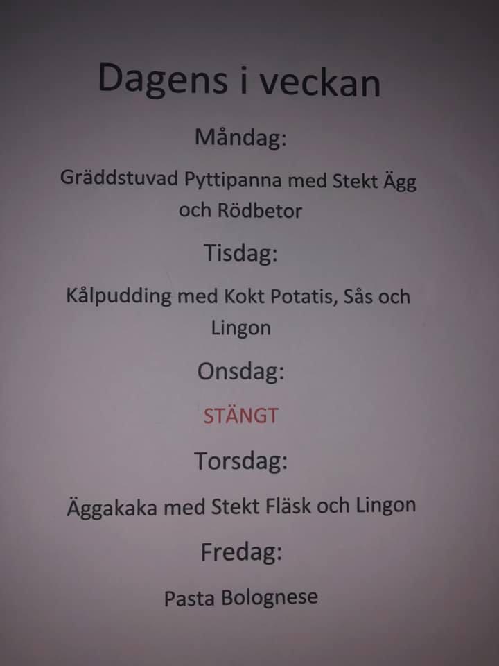 Menu at DalbyGrillen restaurant, Dalby