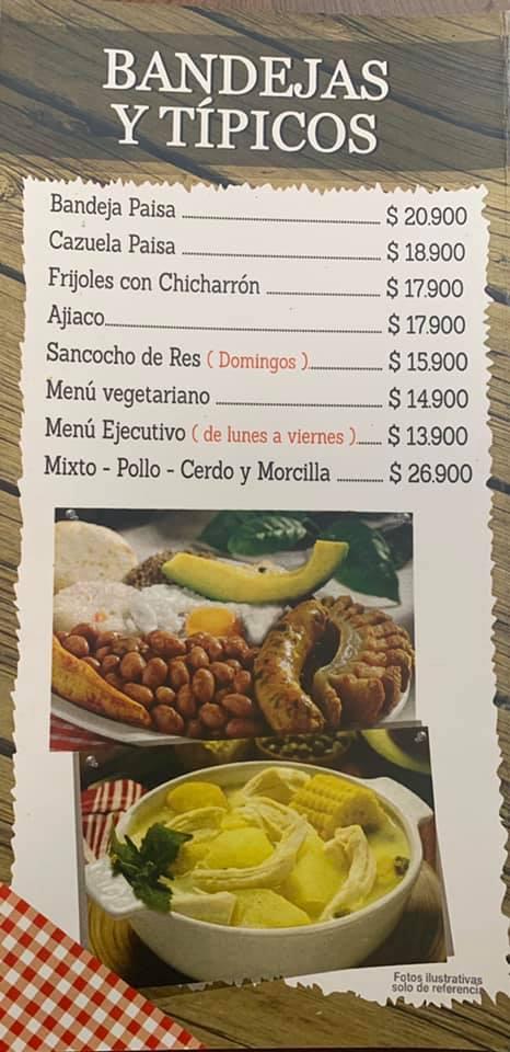 Menu at Restaurante bar el edén, Retiro