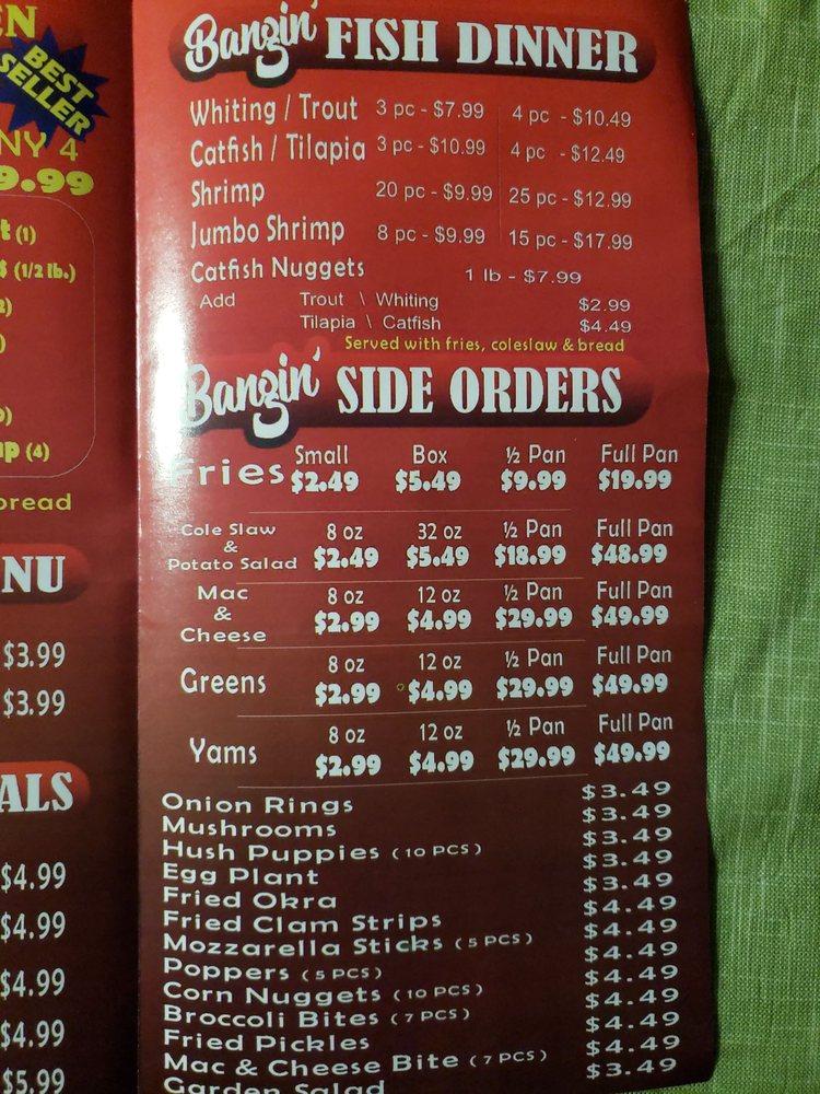 Menu at Bangin fish and chicken pizzeria, Randallstown