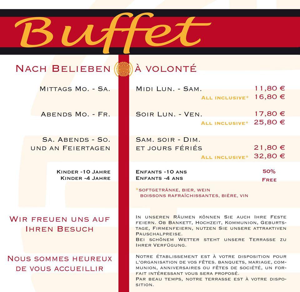 Menu at Hong Fu, Eupen