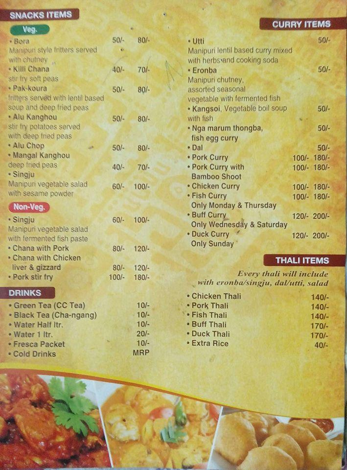 Menu at Kanglei Tiffin Service, Delhi