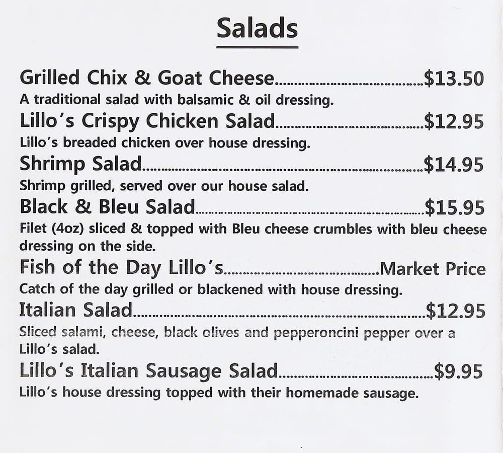 Menu at Lillo's Tuscan Grille pub & bar, Gulf Breeze, 51 Gulf Breeze Pkwy