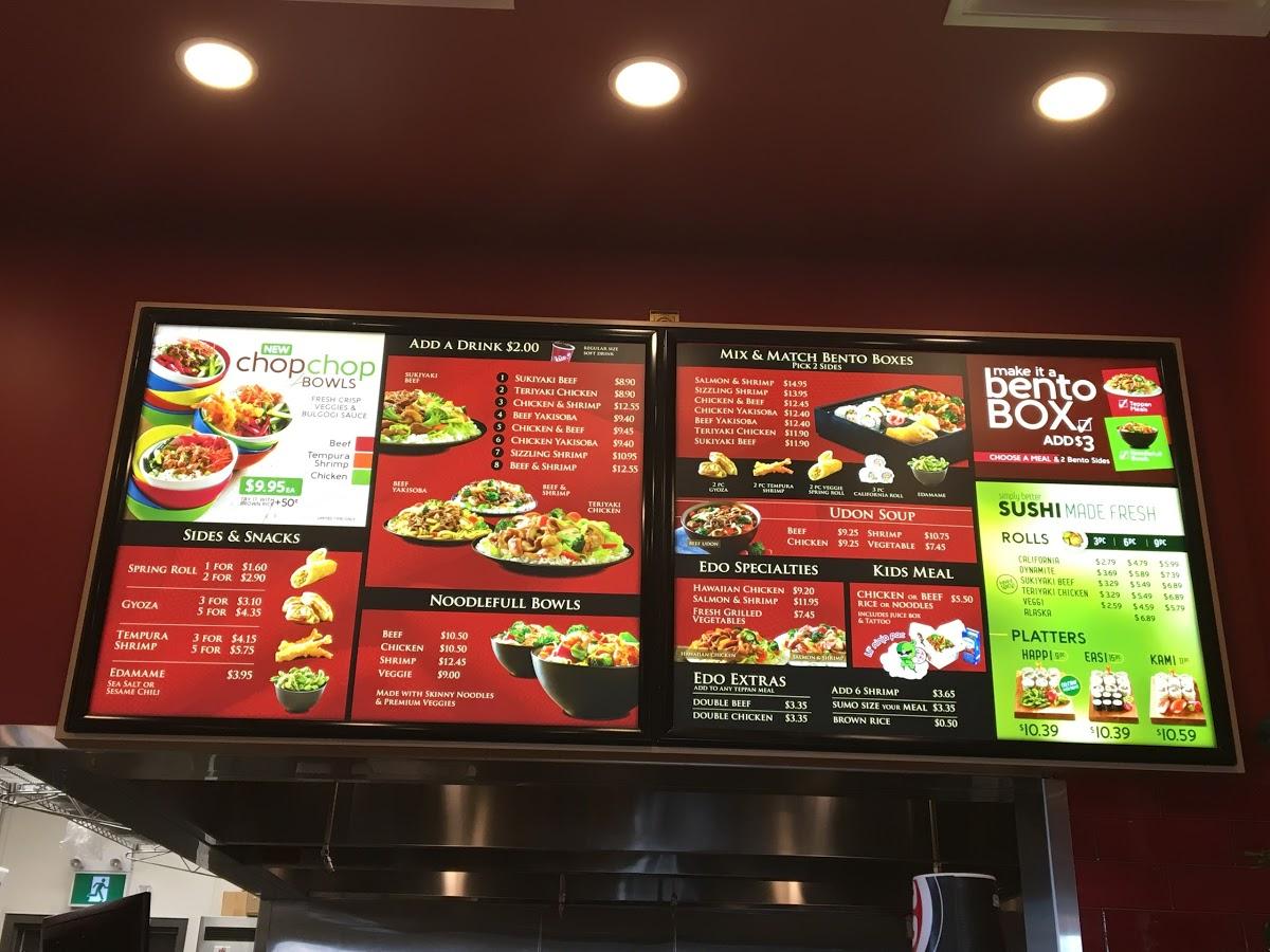 Menu at Edo Japan - Sunrise Village Plaza - Grill and Sushi restaurant ...