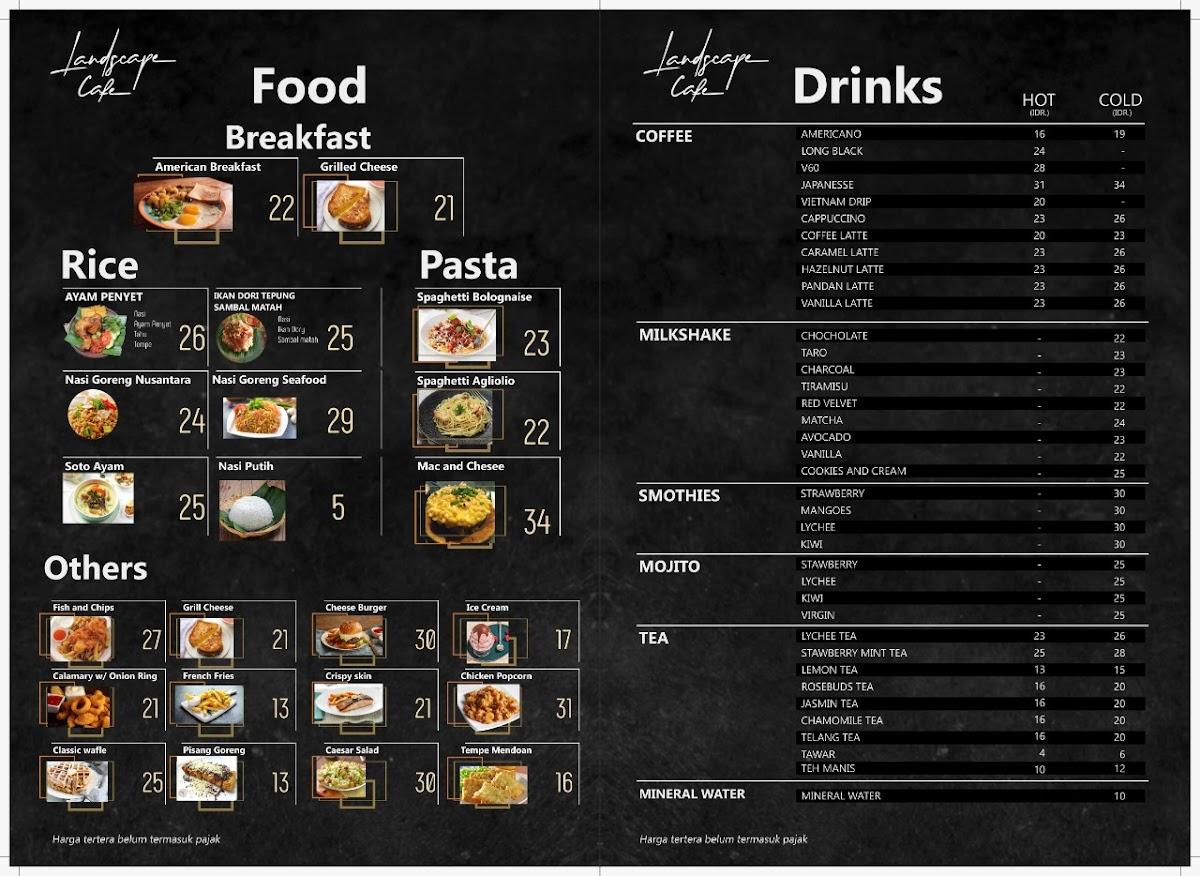 Menu at Landscape Cafe, Tangerang