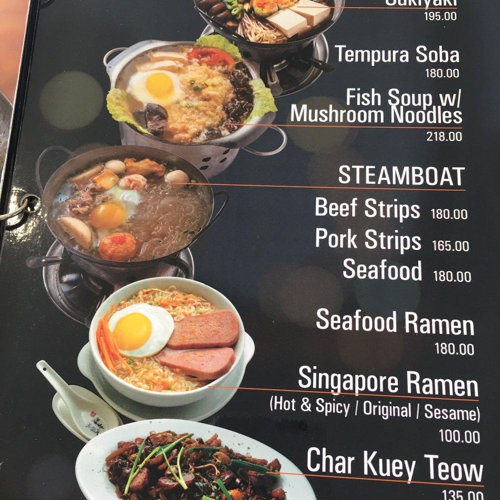 Menu at Bugis Singapore Street Food restaurant, Quezon City, 78 Nicanor ...