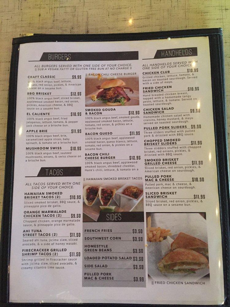 Menu at CRAFThouse Kitchen & Tap restaurant, San Marcos