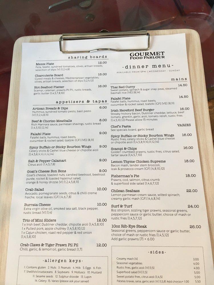 Menu at Gourmet Food Parlour Santry pub & bar, Dublin, Northwood