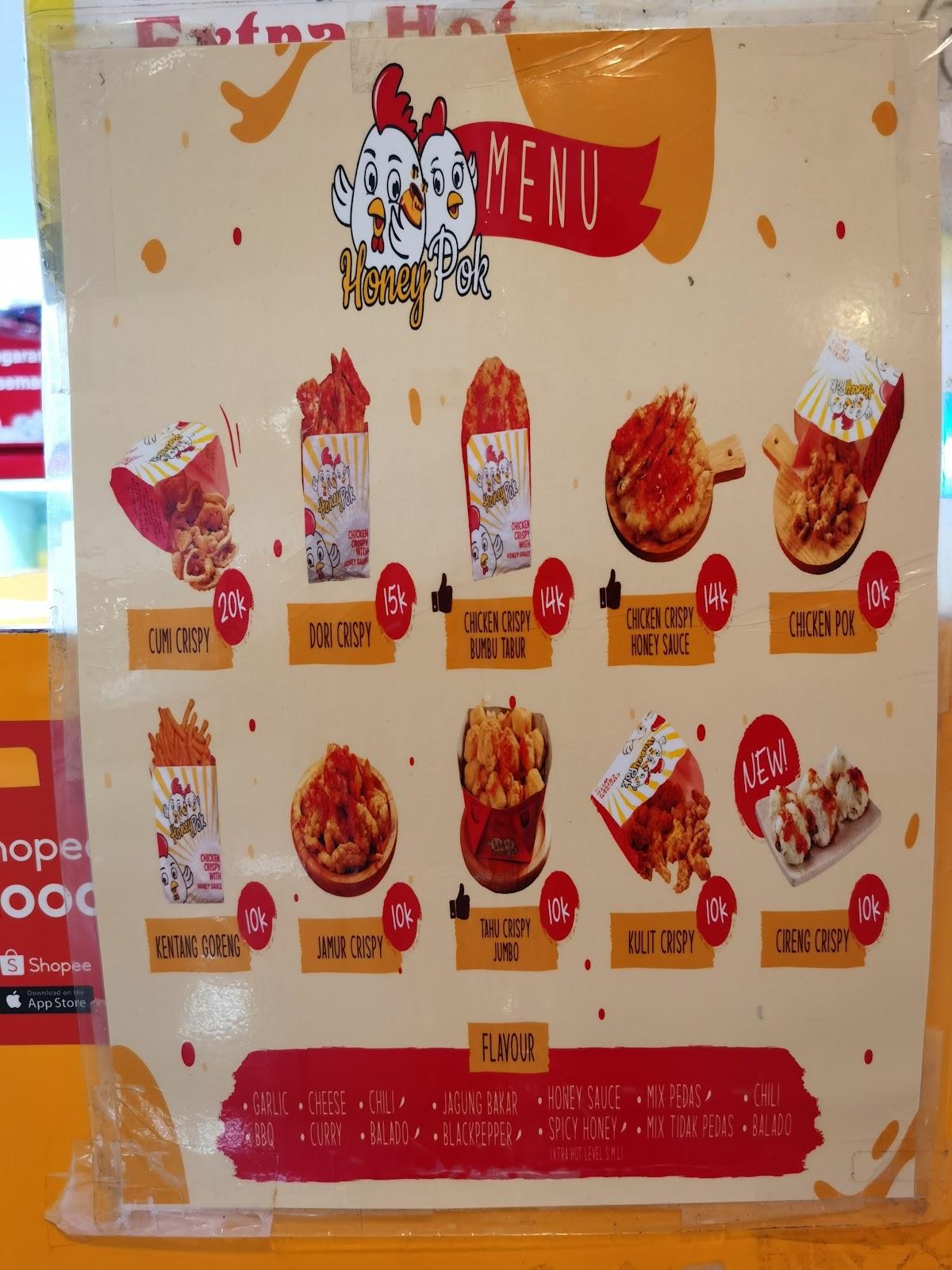 Menu at Honey Pok Marvell City restaurant, Surabaya