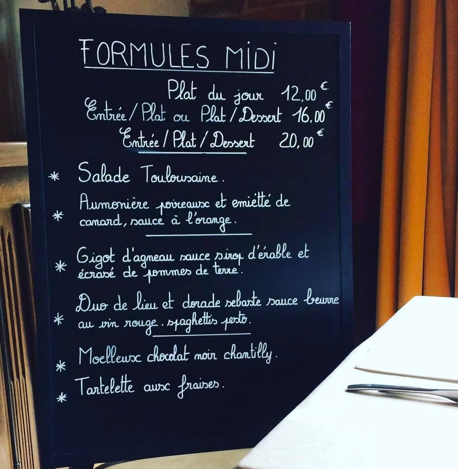 Menu au Les Ecuries De La Tour restaurant, Mondonville