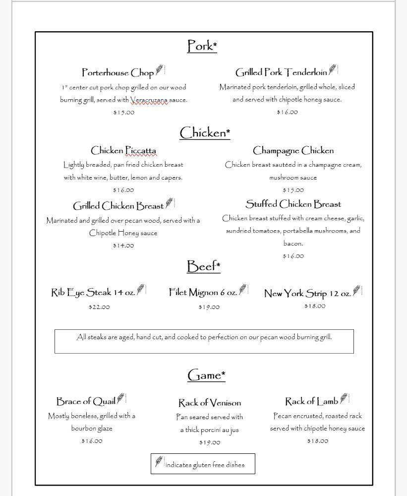 Menu at THE 406 pub & bar, Live Oak