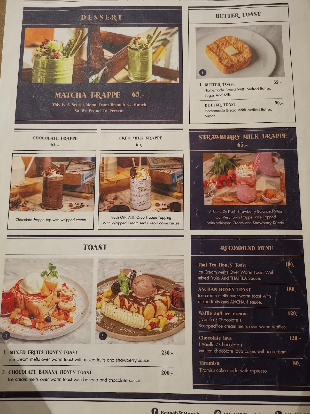 Menu at Brunch & Munch restaurant, Udon Thani
