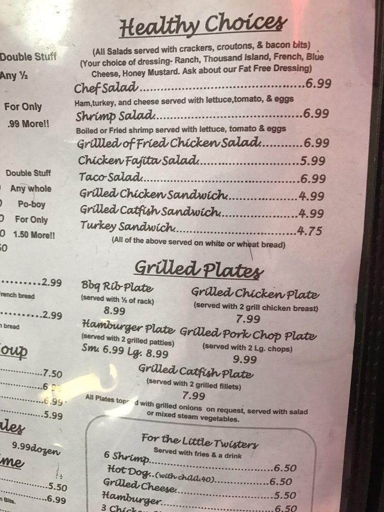 Menu at Duffy's Diner restaurant, New Iberia