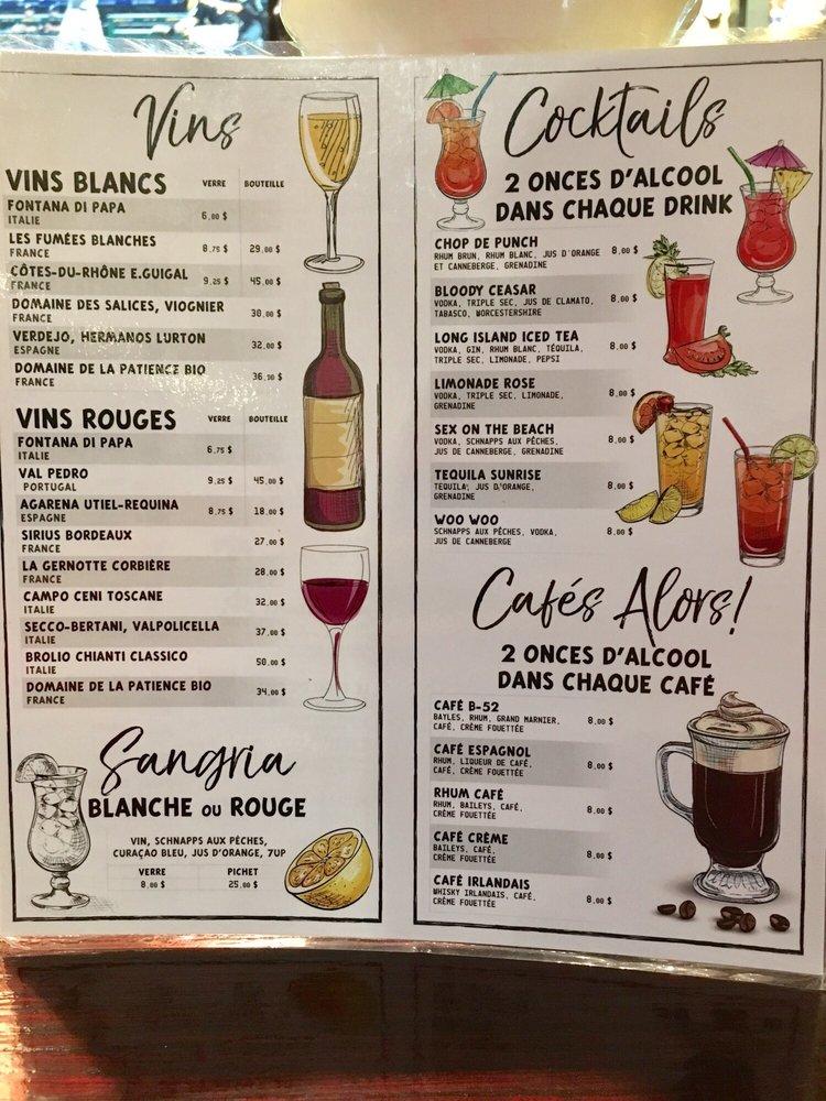 Menu at Frite Alors restaurant, Montréal, 680 Saint-Catherine St W