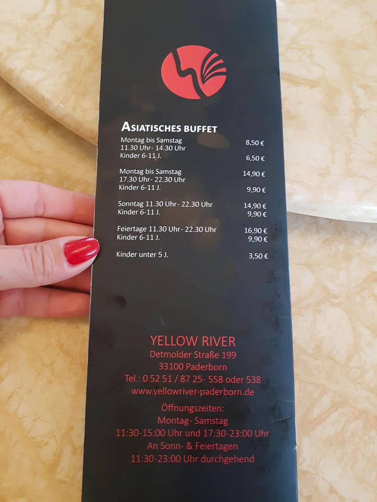 Speisekarte von Yellow River restaurant, Paderborn