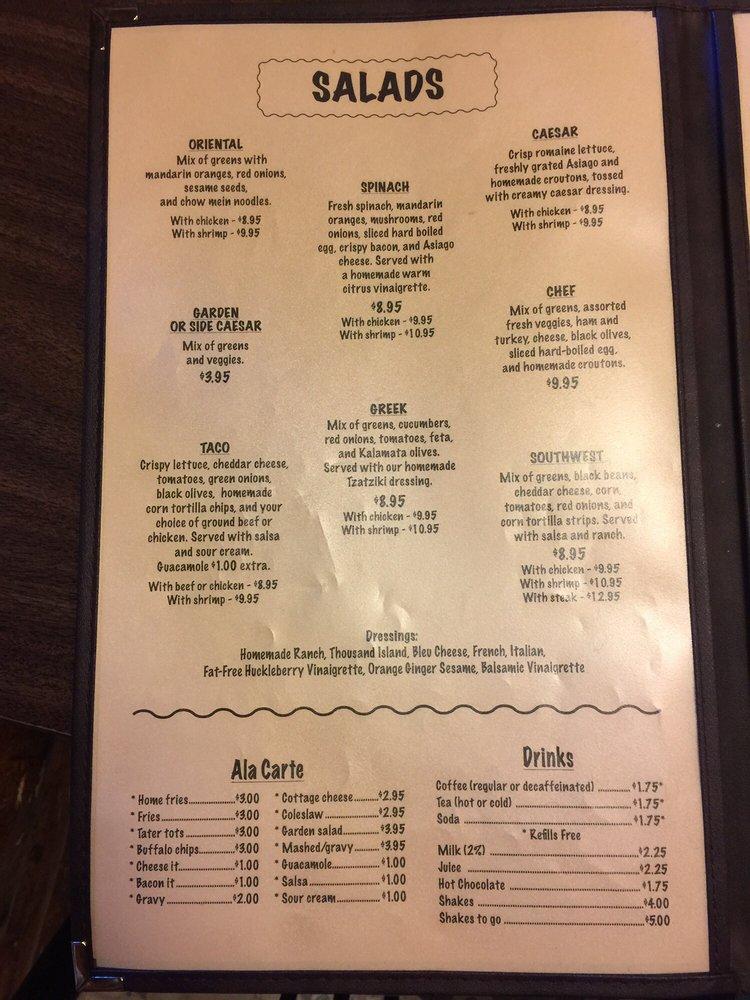 Menu at Log Cabin Cafe, Choteau