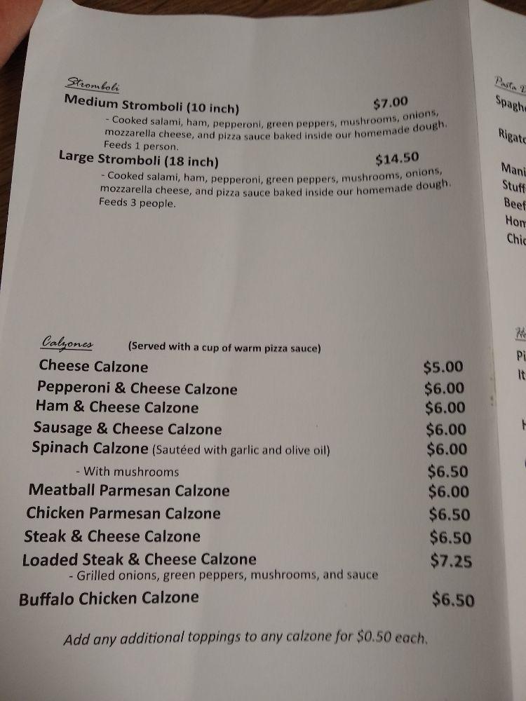 Menu at Paesano Pizza II pizzeria, Ridgway