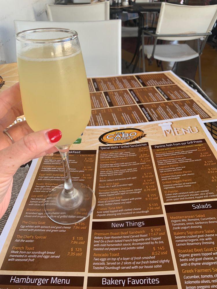 Menu at The Cabo Bakery, Cabo San Lucas