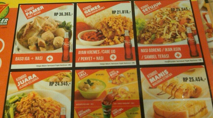 Menu at Es Teler 77 restaurant, Makassar, Mal Ratu Indah
