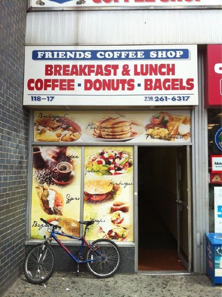 Menu at Friend's Coffee Shop cafe, New York City