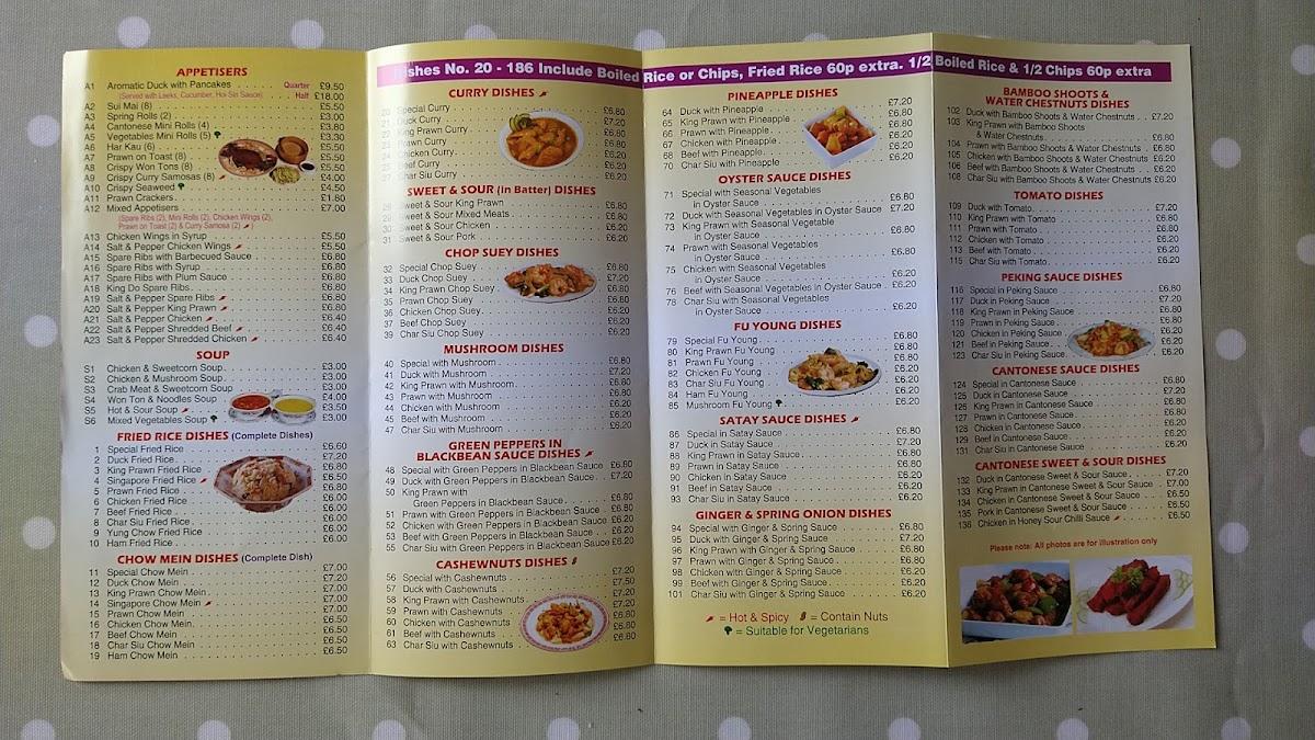 Menu at Fu Lam fast food, Birkenhead