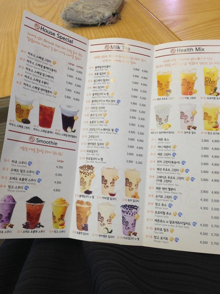 Menu at GONG CHA, Seoul, 송파구 송파대로28길 43