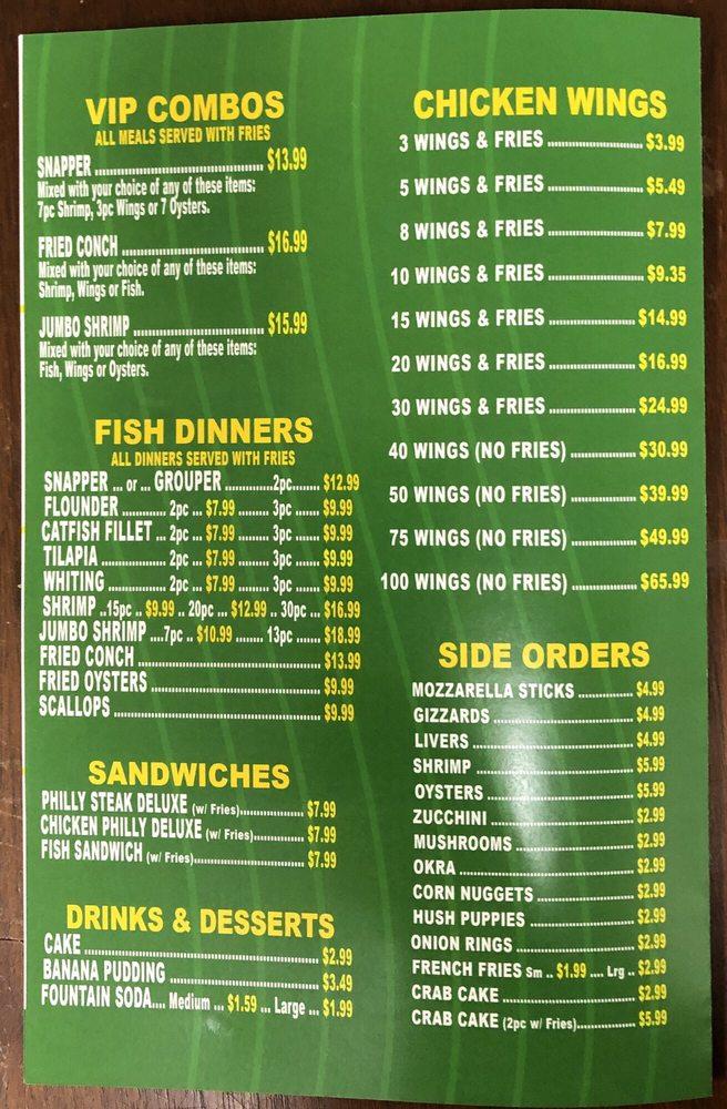 Menu at J LEMON PEPPER. Fish & Chicken restaurant, Jacksonville