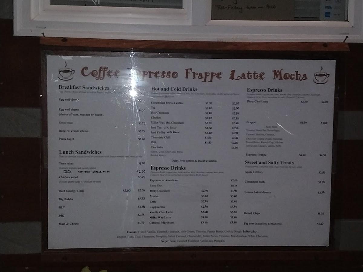 Menu at Lori's Cup of Joe, Hundred