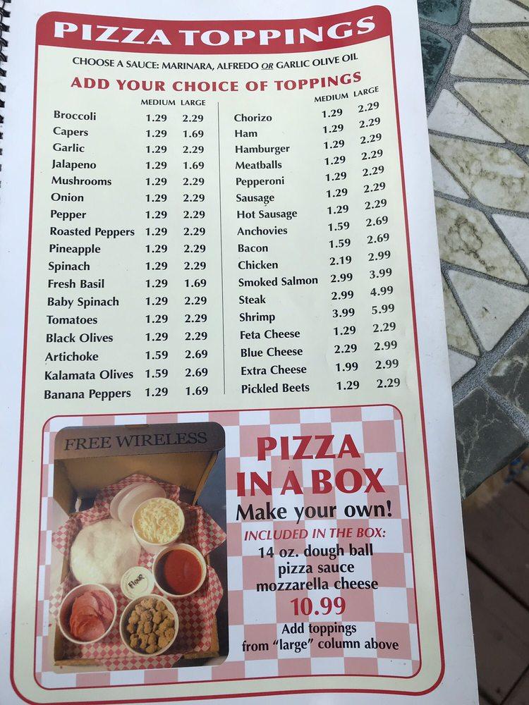 Menu at Mickey's cafe, Enfield