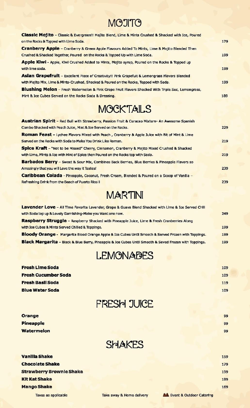 Menu at Spice Kraft Restaurant, Vadodara