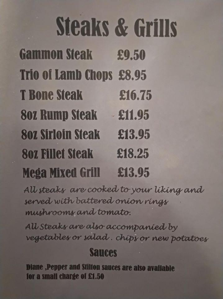 Menu at Sun Inn pub & bar, Clun