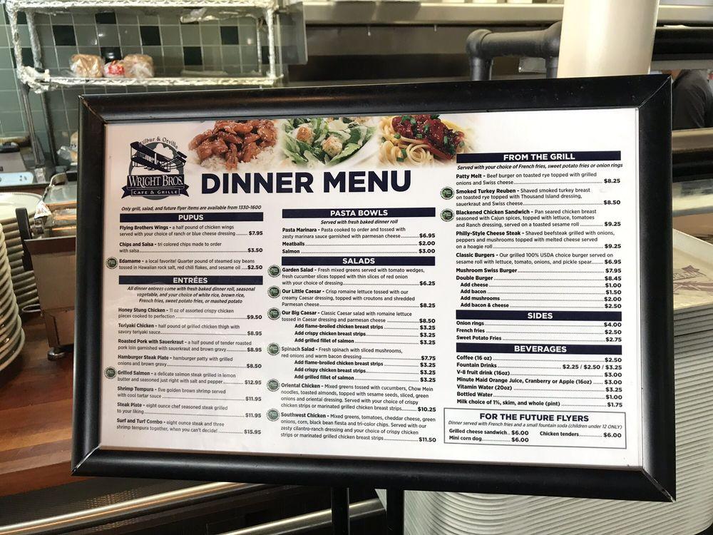 Menu at Wright Brothers Cafe, Honolulu