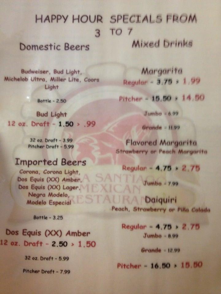 Menu at Casa Santiago Mexican Grill restaurant, Decatur