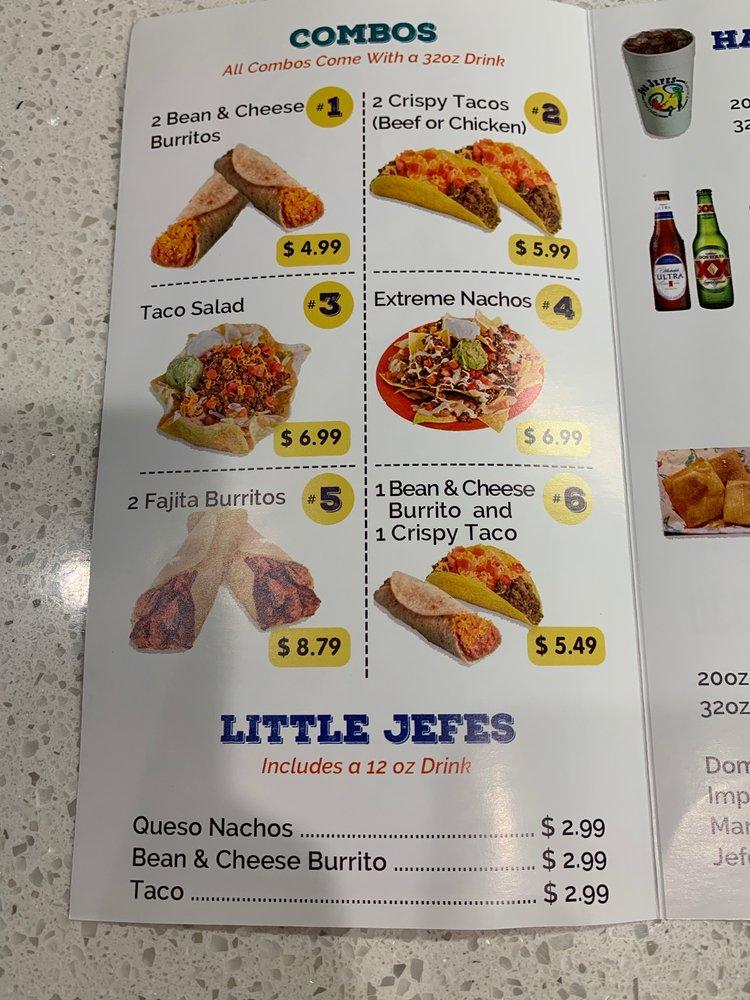 Menu at Dos Jefes Tortilla Factory restaurant, Plainview