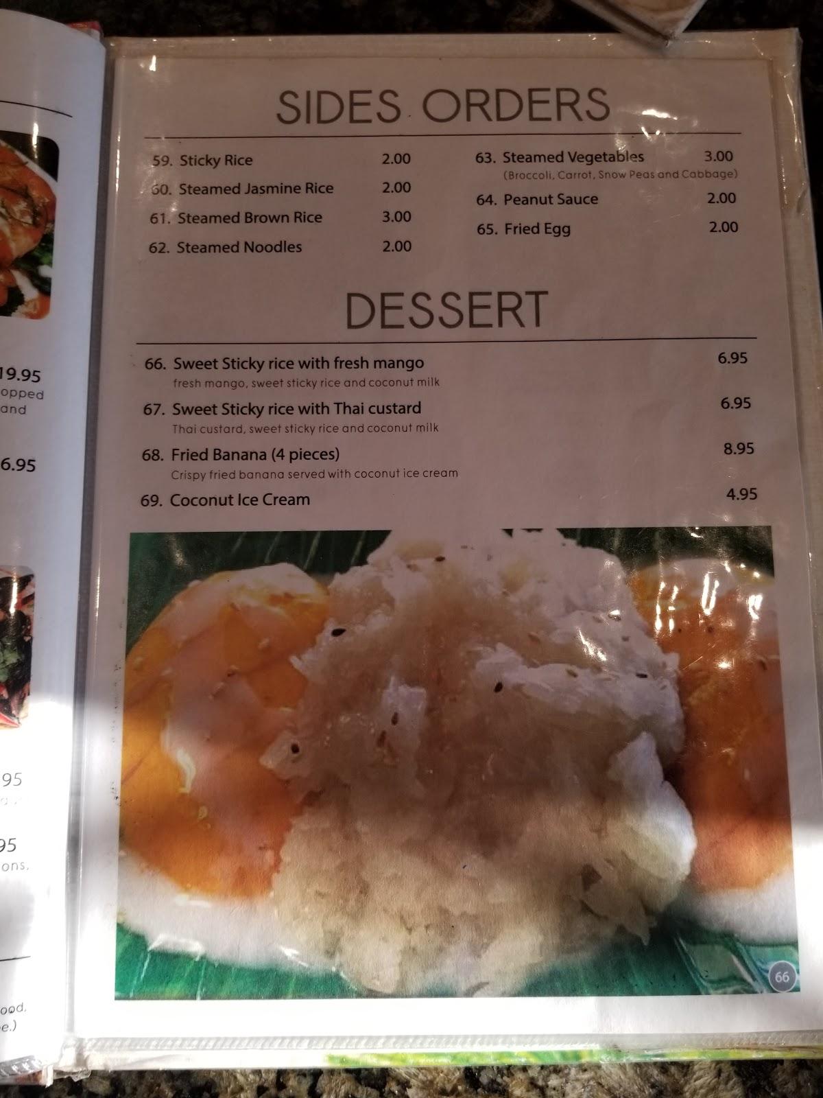 Menu at Yuma Thai Cuisine restaurant, Yuma