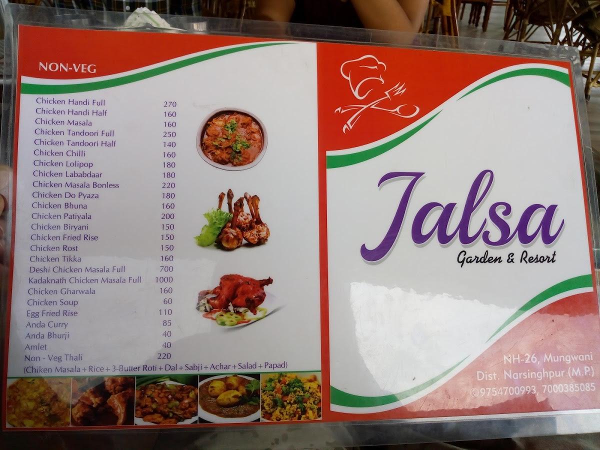 Menu at Jalsa Garden Restaurant & Resort, India