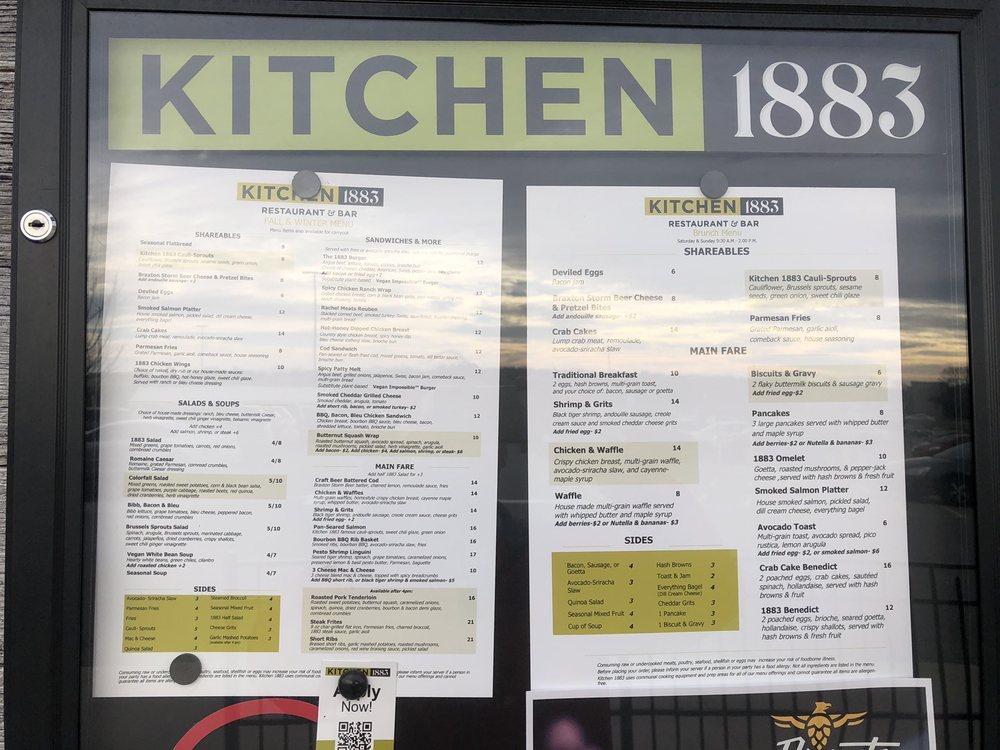 Menu at Kitchen 1883 - Union restaurant, Union, U.S. Hwy 42