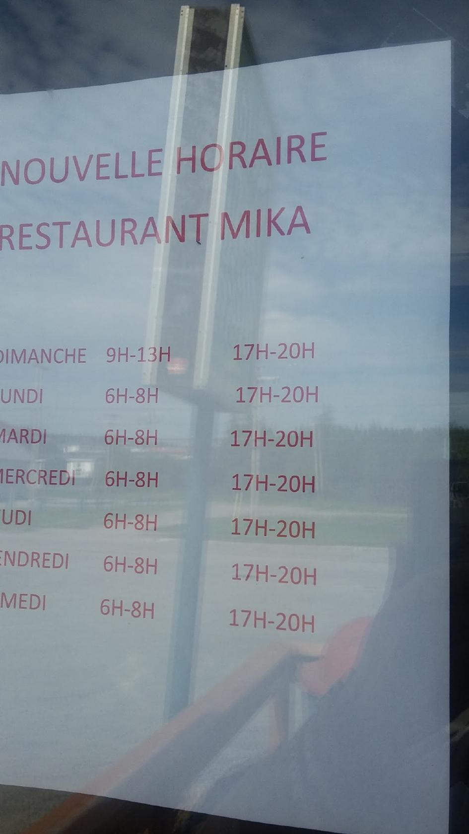 Carta del restaurante Resto Chez Mika, Canada